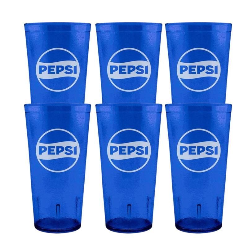 24oz Coca Cola Logo Ruby Red & 24oz Pepsi Plastic Tumblers Set of Pack ...