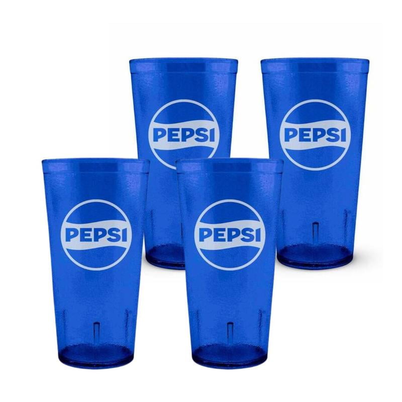 24oz Coca Cola Logo Ruby Red & 24oz Pepsi Plastic Tumblers Set of Pack ...