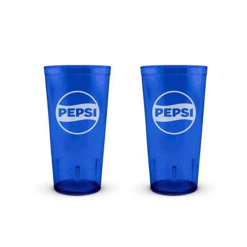 24oz Coca Cola Logo Ruby Red & 24oz Pepsi Plastic Tumblers Set of Pack ...