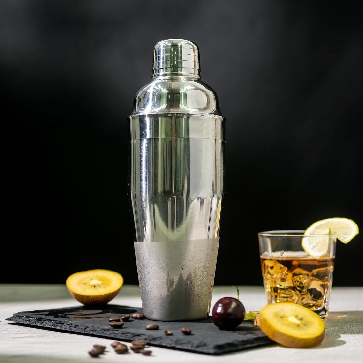24oz Cocktail Shaker, 304 Stainless Steel Martini Shaker with Cocktail ...