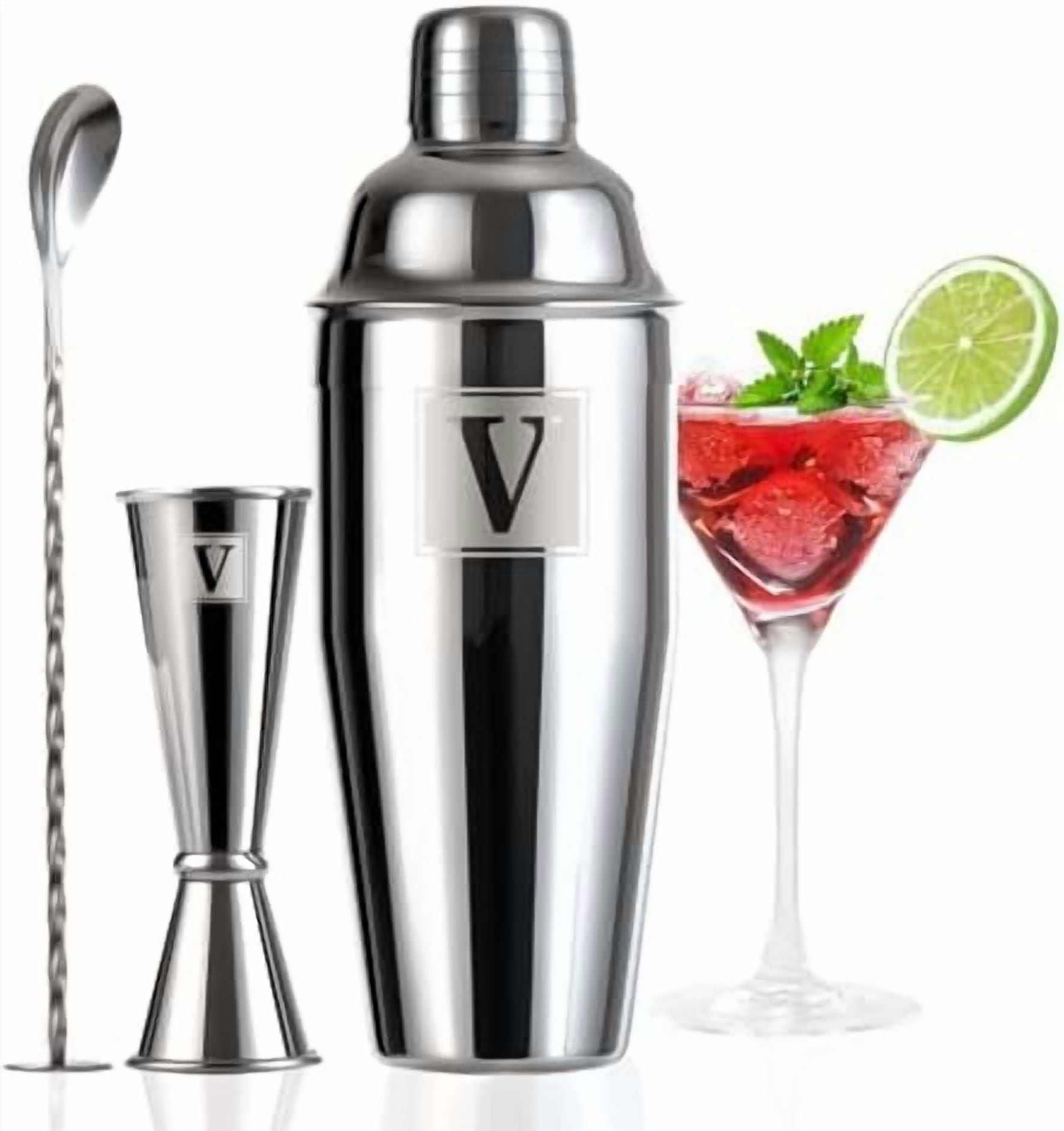 24oz Cocktail Shaker Set with 1 oz 2oz Jigger - Monogramm Initials ...