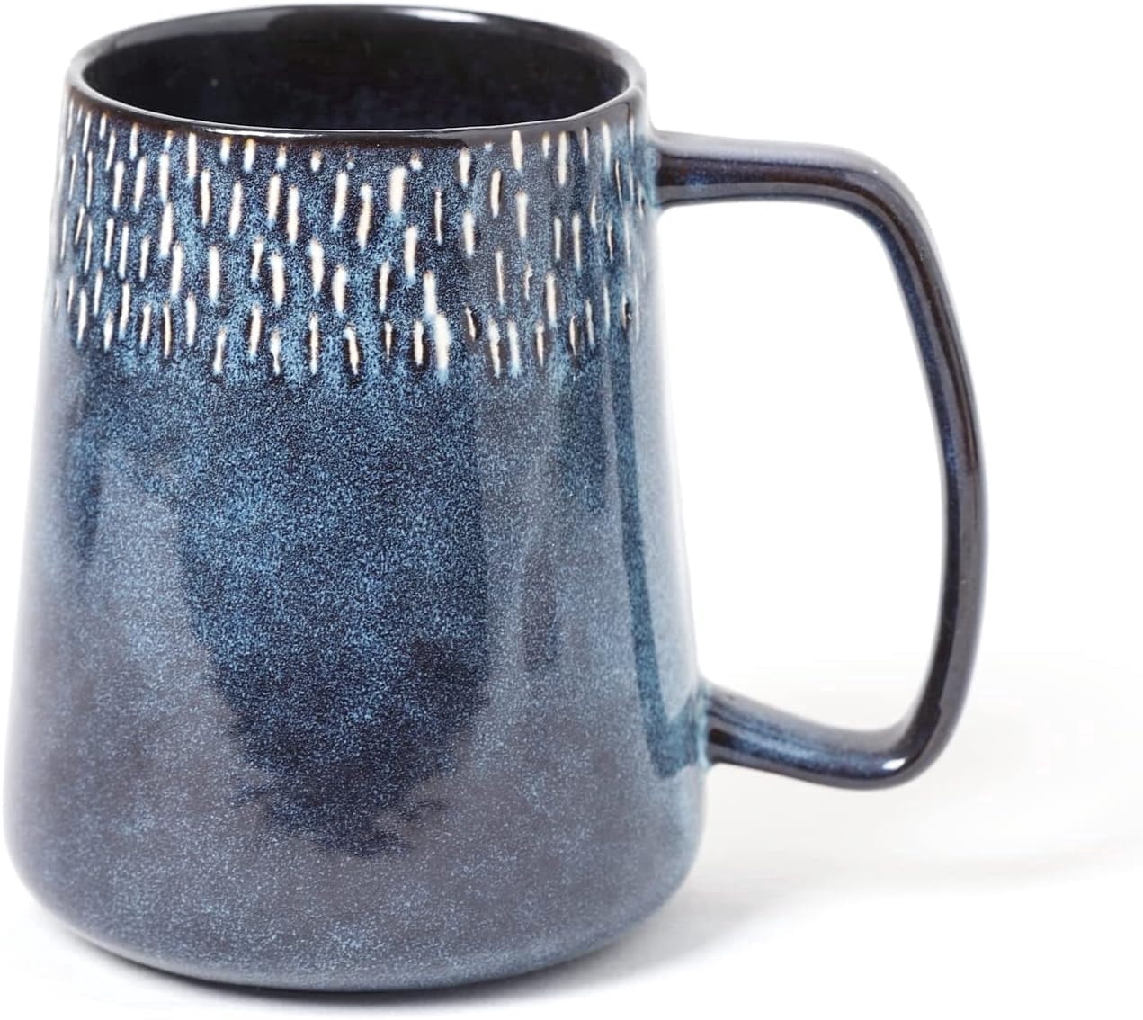24oz Large Blue Ceramic Mug with Handle, Reactive Glaze Stoneware ...