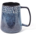 24oz Large Blue Ceramic Mug with Handle, Reactive Glaze Stoneware ...