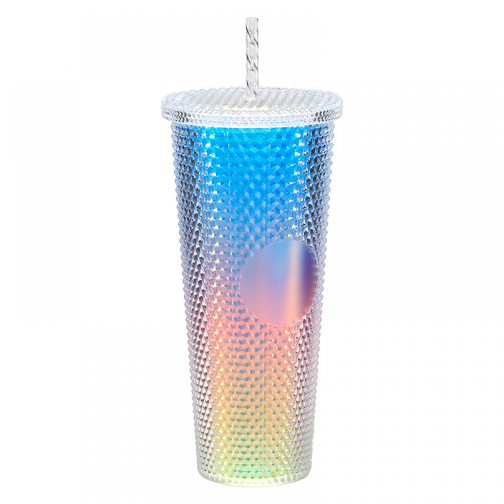 24oz Large Capacity Creative Double-Walled Straw Cup with Durian ...