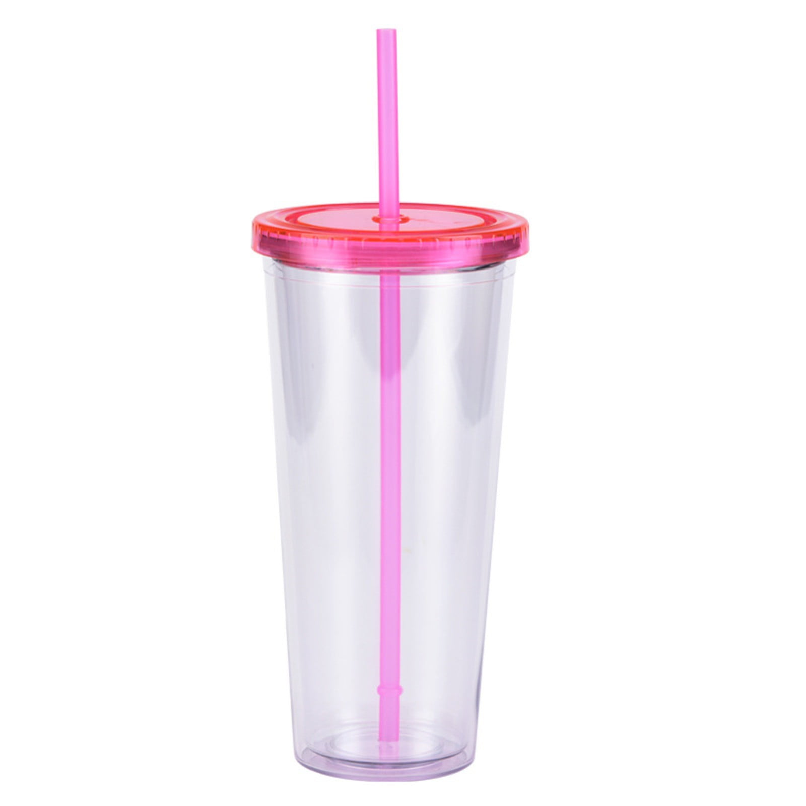 24oz Plastic Straw Cup with Lid Creative Transparent Cold Drink Tumbler ...