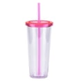 24oz Plastic Straw Cup with Lid Creative Transparent Cold Drink Tumbler ...