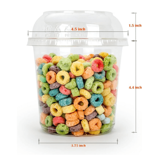 24oz. Ultra Clear Recycled PET Plastic Round Deli Container and Dome ...