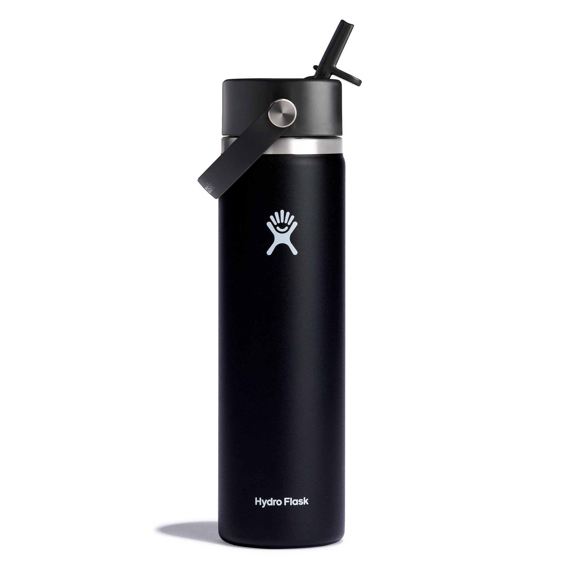 24oz Wide Mouth Flex Straw Bottle - Black - Walmart.com
