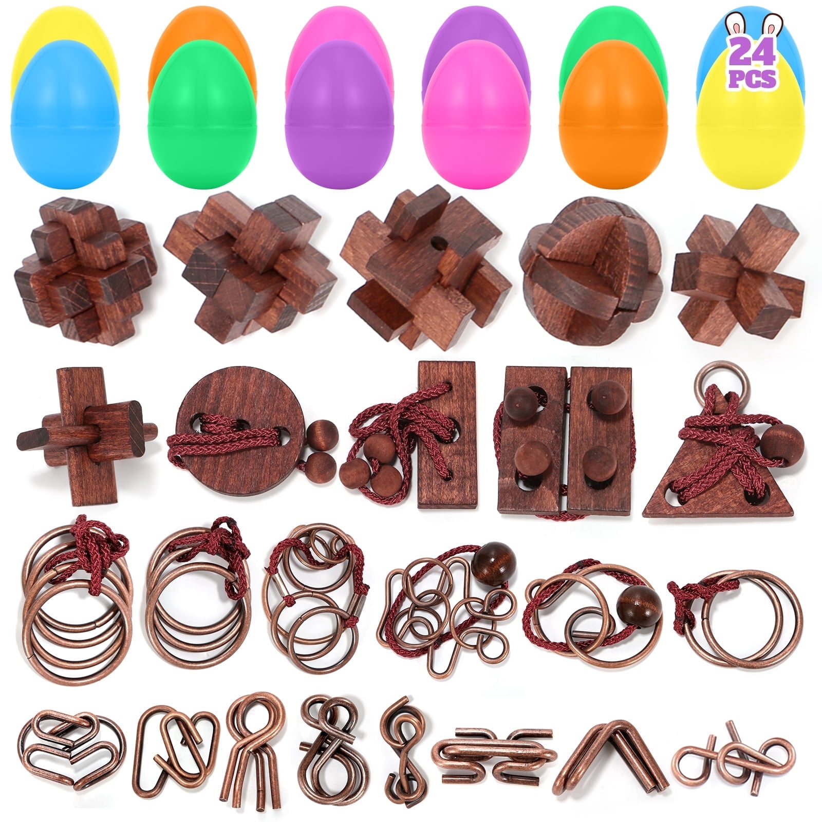 24pack Easter eggs with brain teaser puzzlesfun Easter gifts & games ...