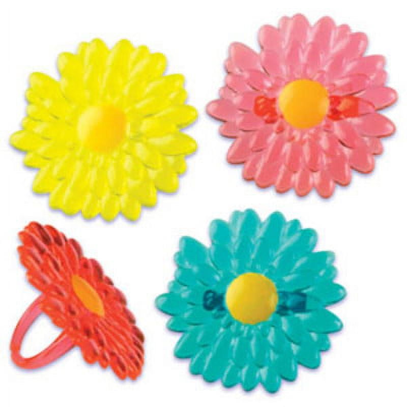 24pack Gerbera Daisy Cupcake / Desert / Food Decoration Topper Rings ...