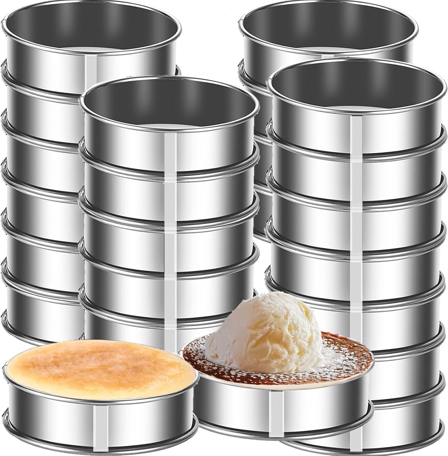 24packs Crumpet Rings 4 Inch English Muffin Rings Stainless Steel ...
