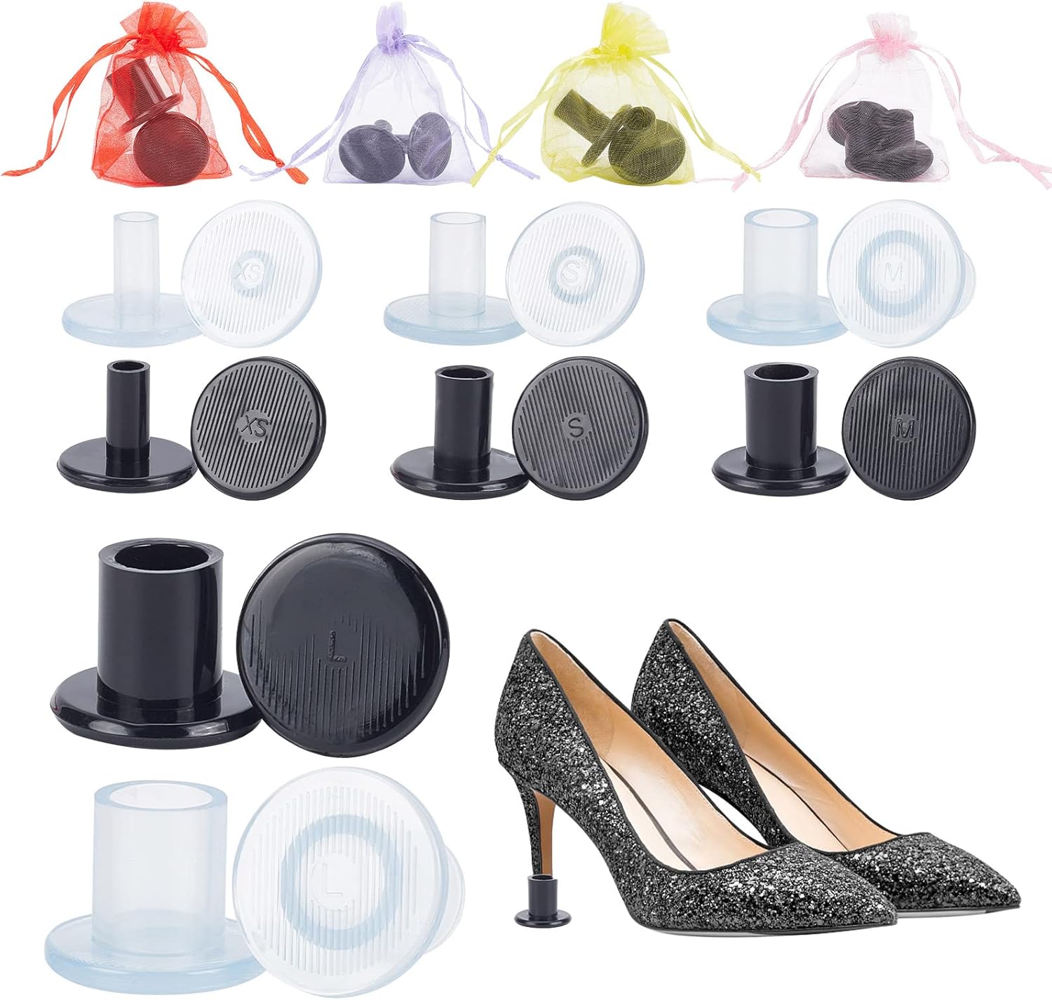 24pairs 4sizes High Heel Protectors Heel Repair Covers Grass and Uneven ...