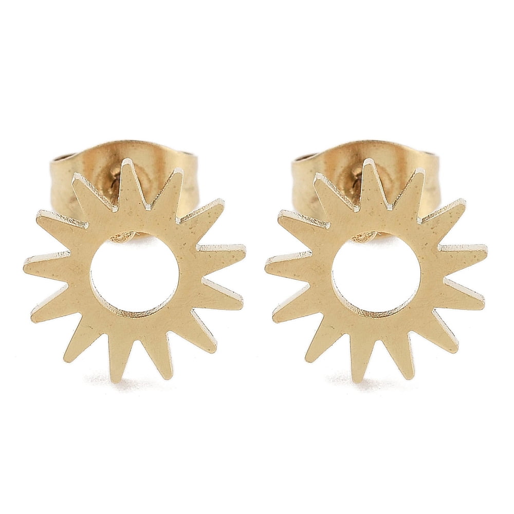 24pairs PVD Vacuum Plating 304 Stainless Steel Stud Earrings for Women ...
