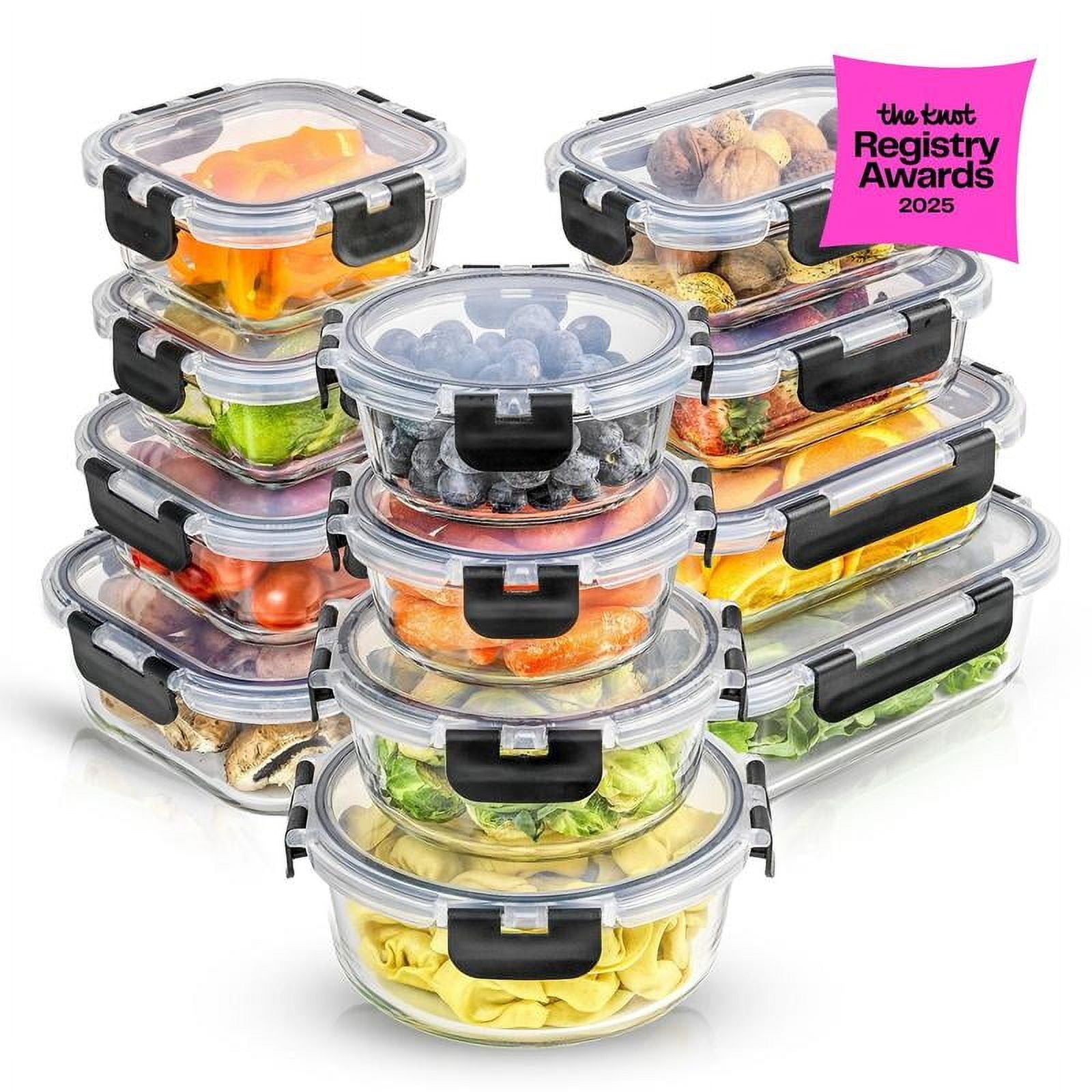 24pc (12 Airtight, Freezer Safe Food Storage Containers and 12 Lids ...
