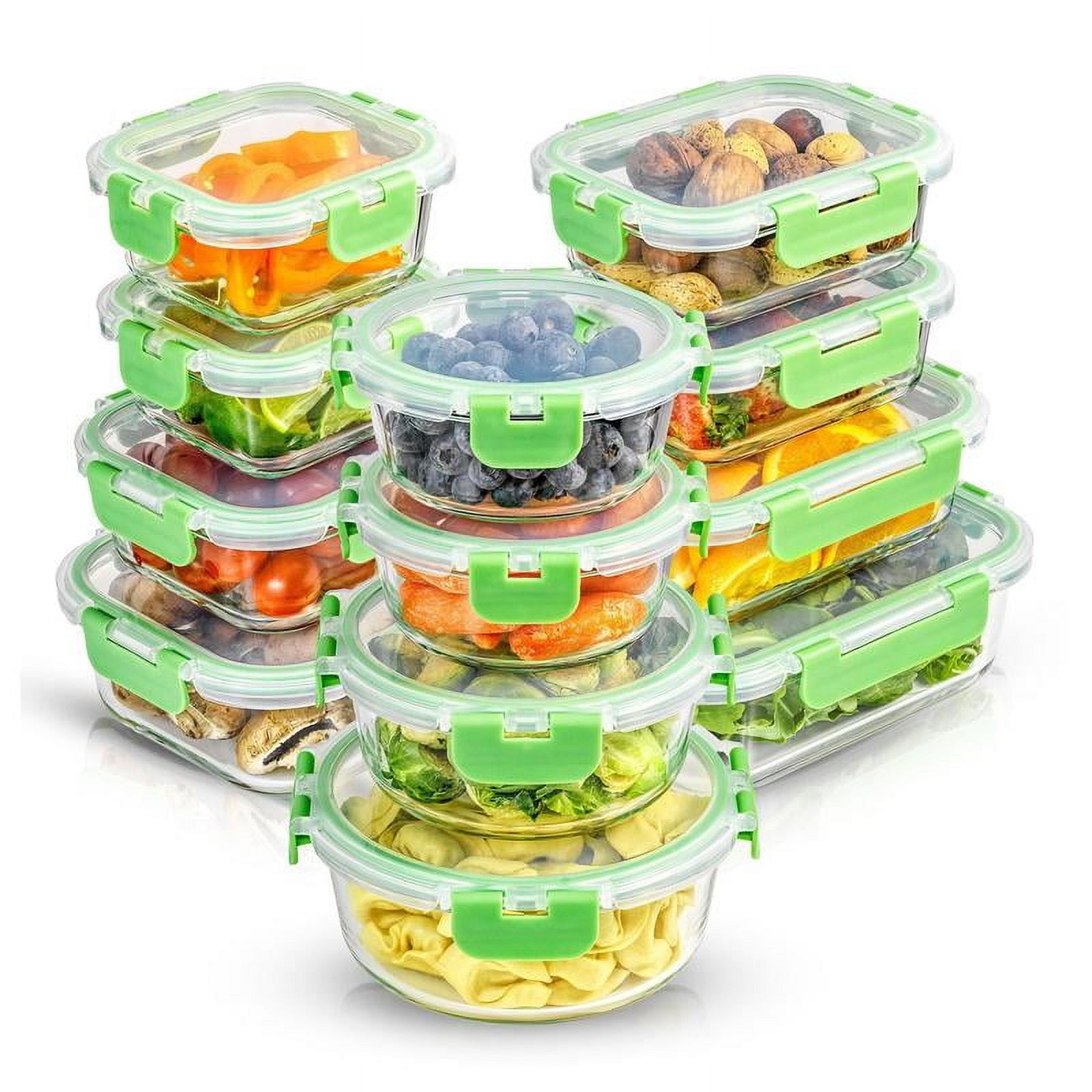24pc (12 Airtight, Freezer Safe Food Storage Containers and 12 Lids ...