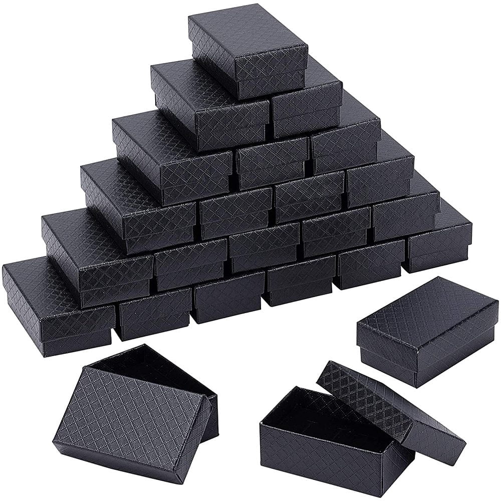 24pc 24 Pack Diamond Pattern Cardboard Jewelry Boxes 8x5x3cm Rectangle ...
