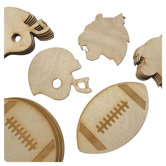 24pc Blank Wooden Cat Mascot Football Shape Set - for Sports - Factory ...