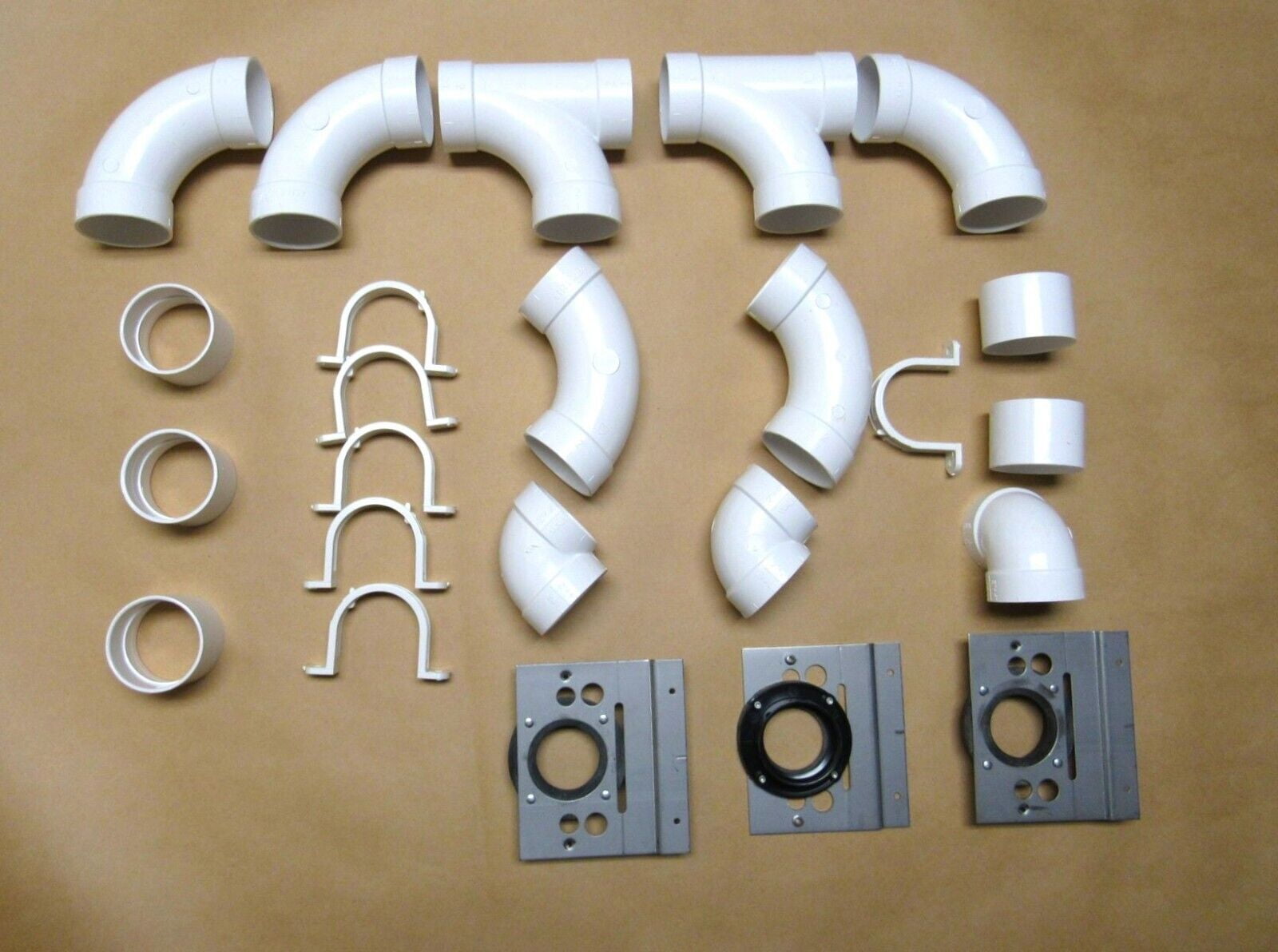 24pc Central Vacuum PVC Rough-in fitting kit 3 Inlets (24) pieces ...