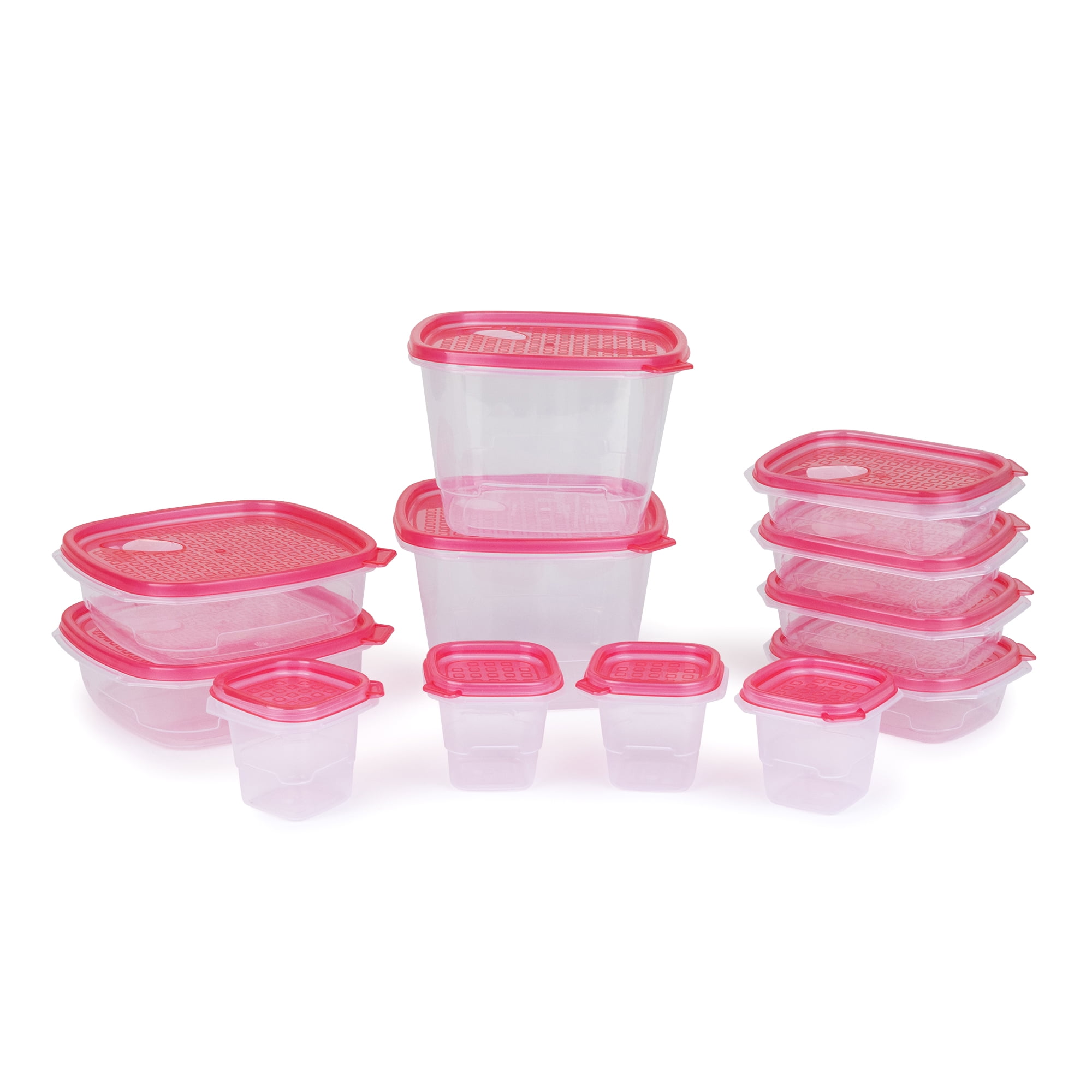 24pc Fresh Keeper Storage Container Set - Red - Walmart.com