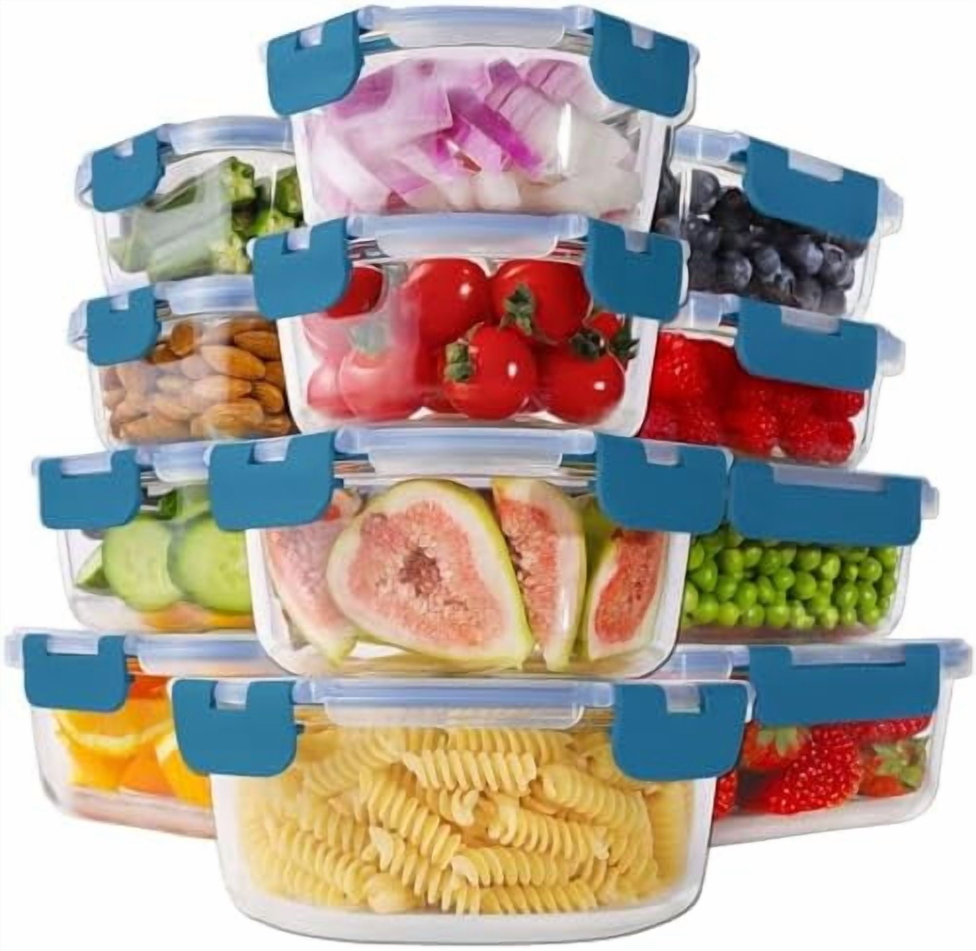 24pc Glass Food Storage Containers with Lids, Glass Meal Prep ...