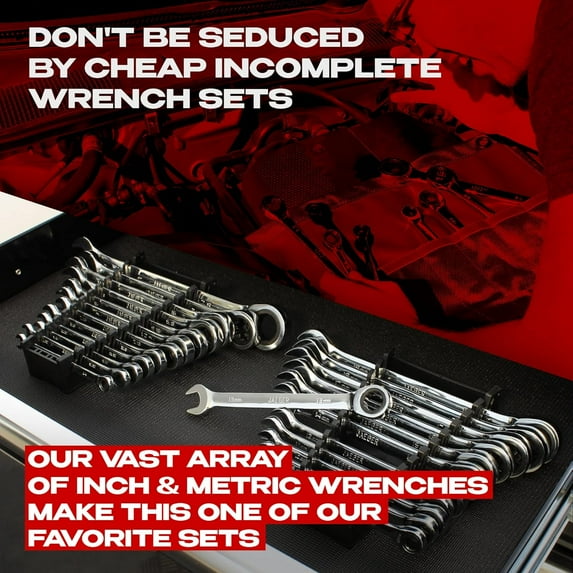 24pc IN/MM TIGHTSPOT Ratcheting Wrench Set - MASTER SET Including Inch ...