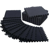 24pc Puzzle Exercise Mat w/ EVA Foam Interlocking Tiles 96 Sq Ft GYM ...