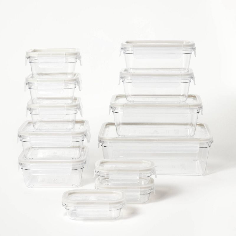 24pc (Set of 12) Tritan Plastic Food Storage Container Set with Lids ...