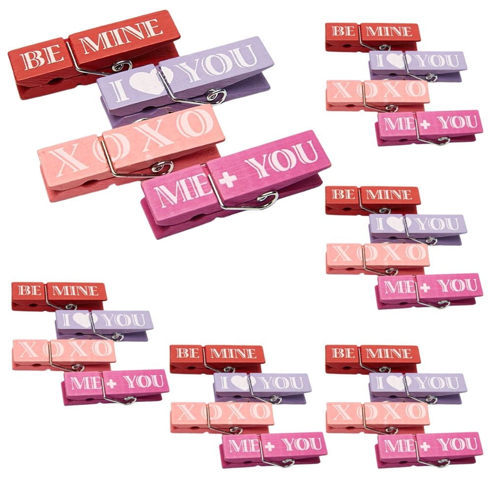 24pc Sweet Message Clothespin Magnets - for DIY Valentine's Day Decor ...