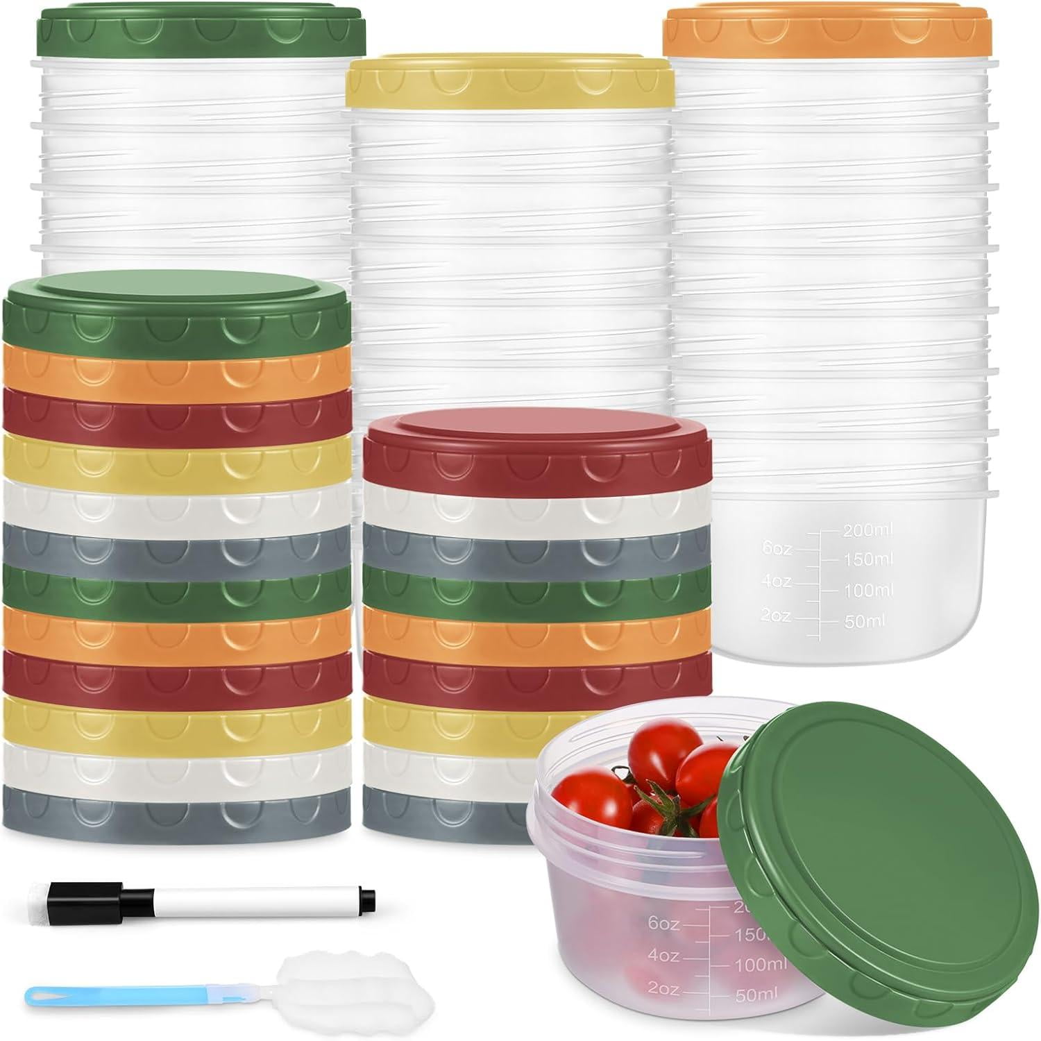 24pcs 10 oz Small Plastic Containers with Lids, Salad Dressing ...