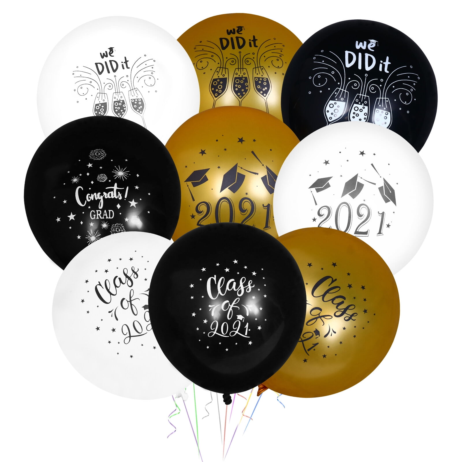 24pcs 12 Inch Graduation Balloons Latex Balloons Party Balloons (Mixed ...