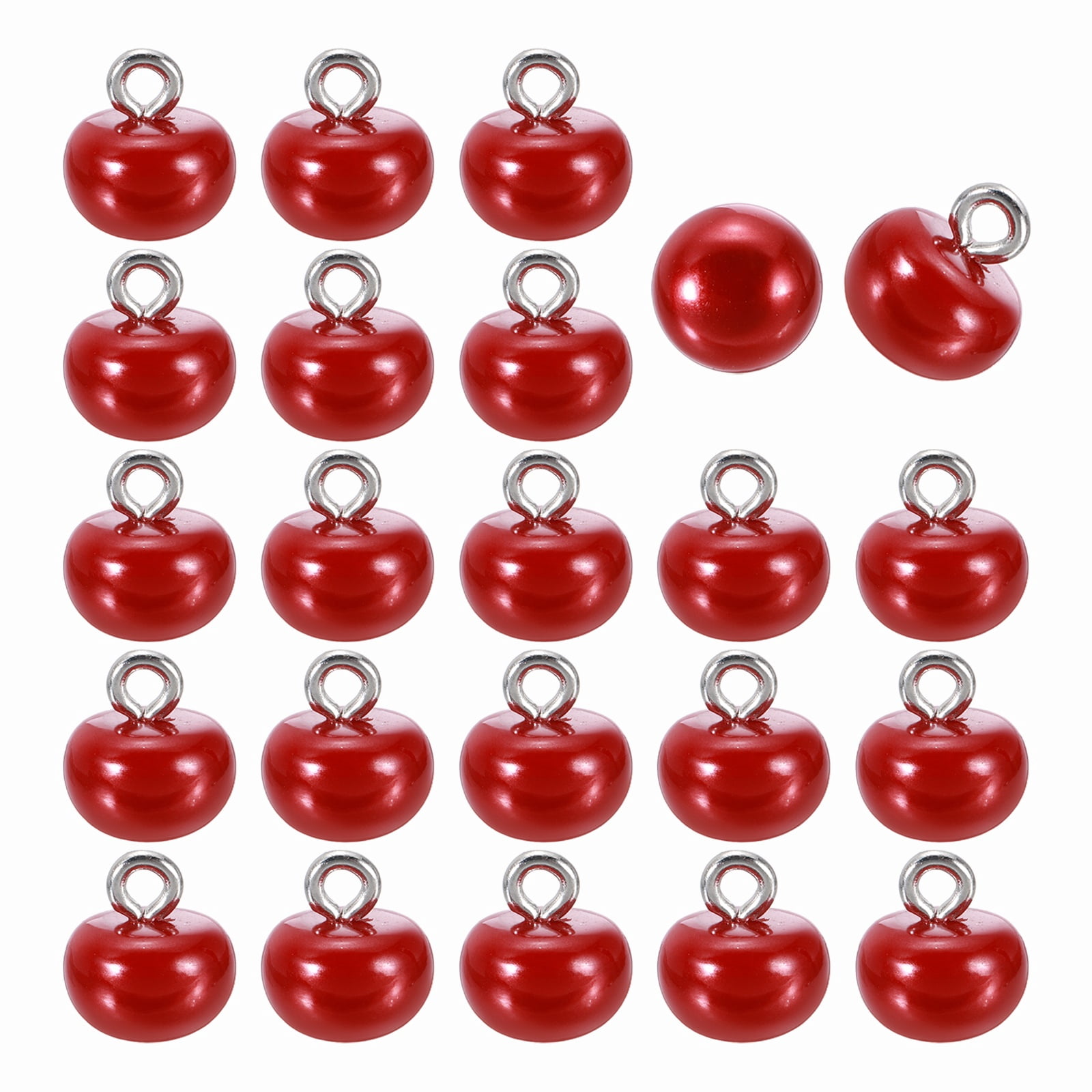 24pcs 16L Round Faux Pearl Buttons 10mm 3/8" Half Ball Dome Metal Shank ...