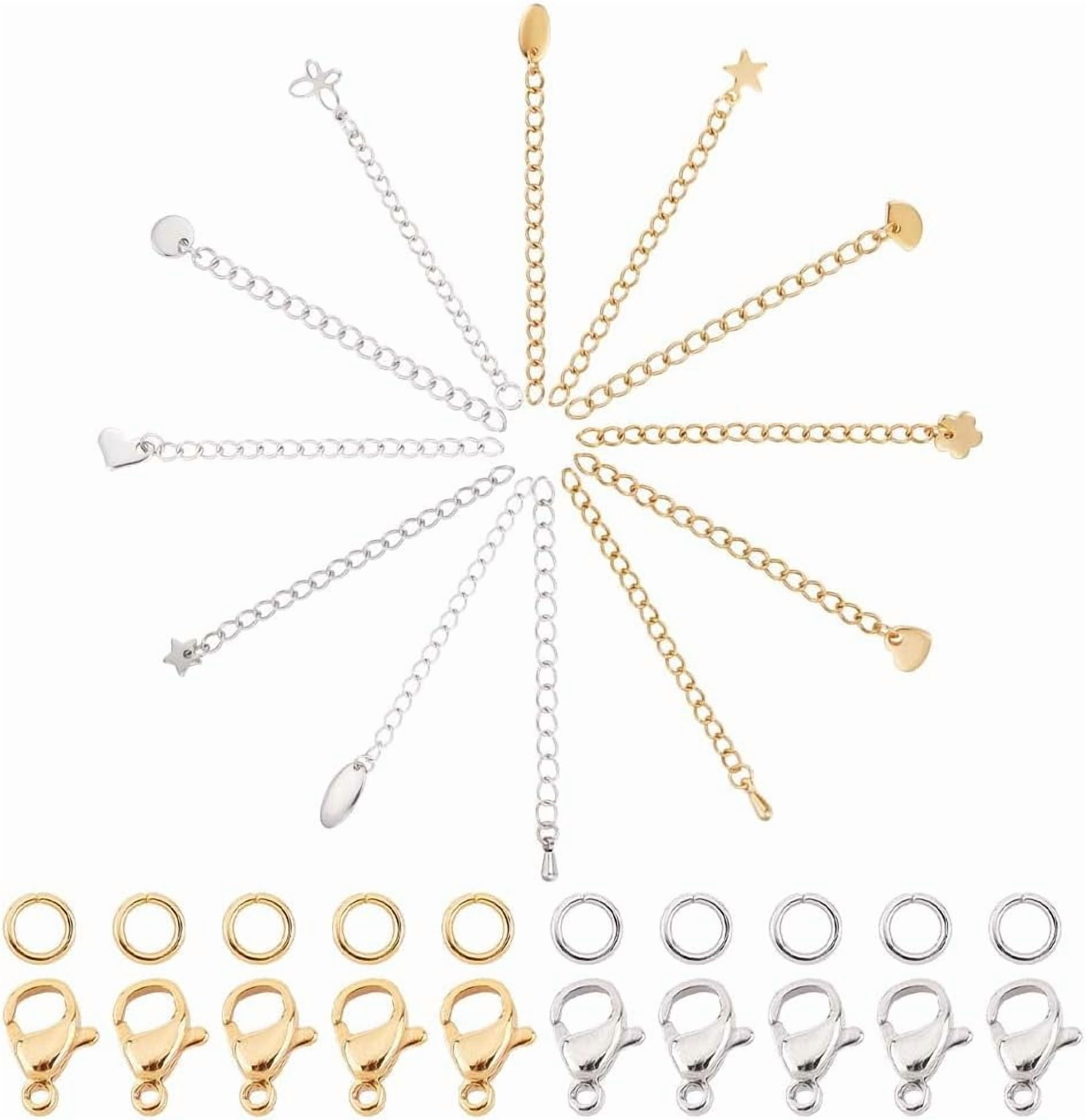 24pcs 2.22-3.03inches(56-77mm) Hypoallergenic Extender Chain with 30pcs ...