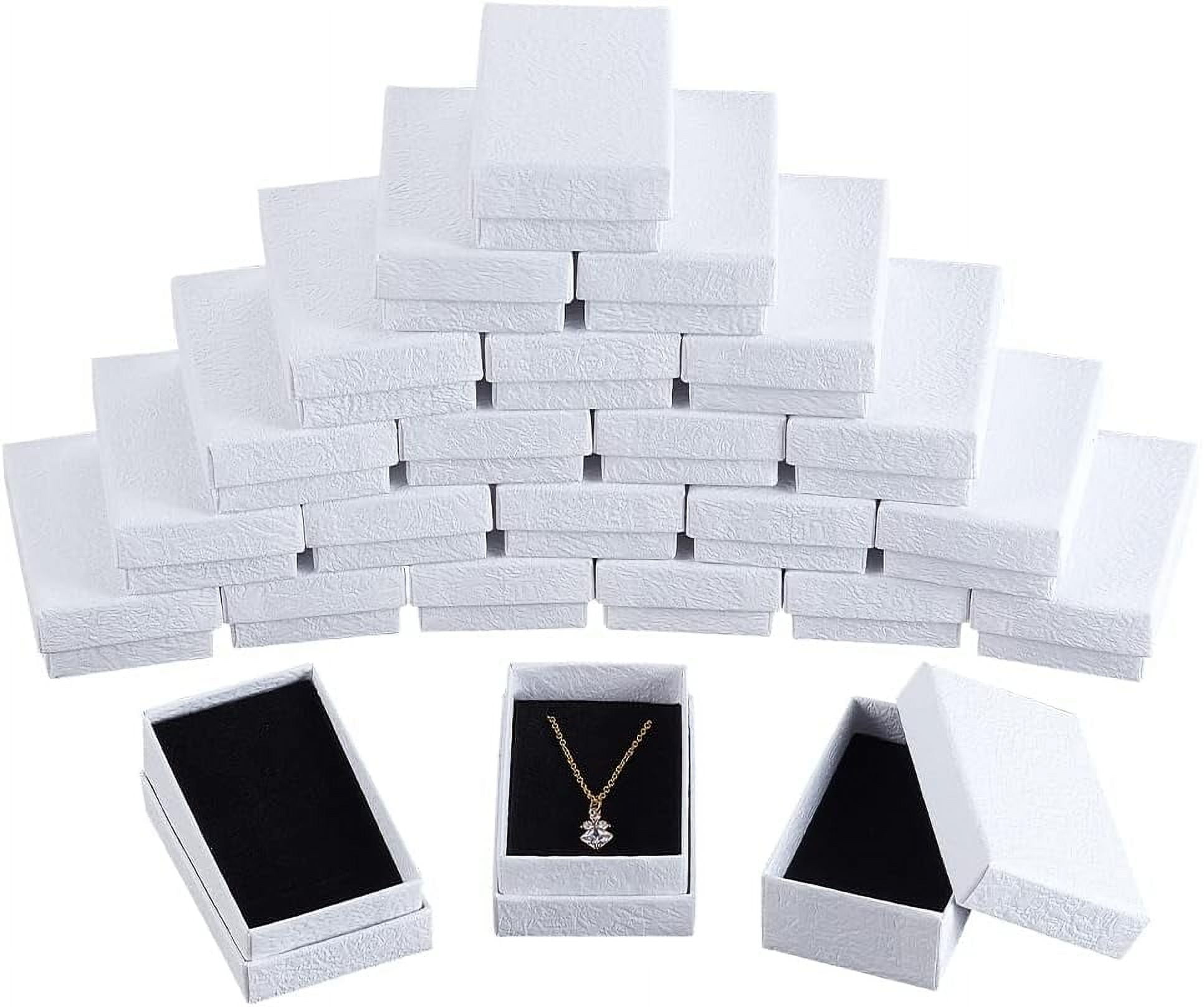24pcs 24 Pcs White Texture Cardboard Jewelry Boxes 3.2x2" Paper Gift ...