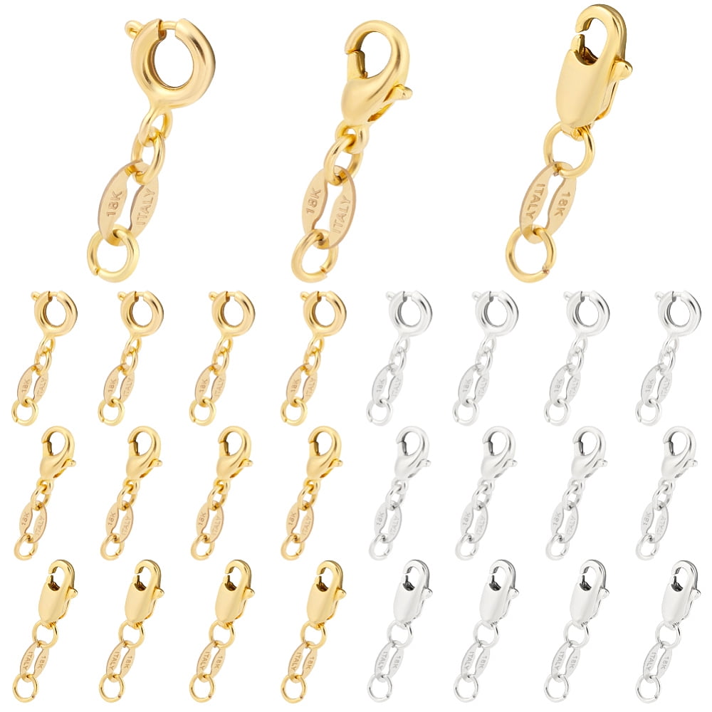 24pcs 3 Style Lobster Clasp Alloy Spring Ring Clasp Charm Hook Lobster ...