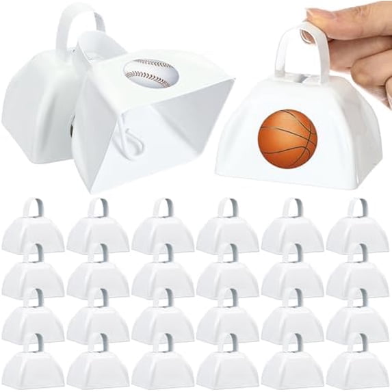 24pcs 3 inch Metal Cowbell bulk for Sporting Events white iron cowbells ...