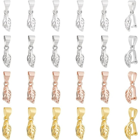 24pcs 4 Colors Pendant Pinch Bail Clip Brass Pendant Connector Clasps ...