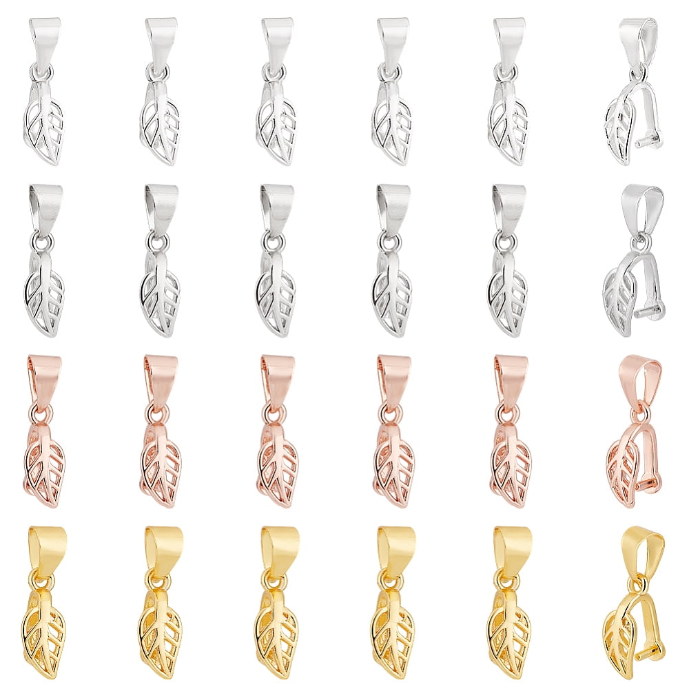 24pcs 4 Colors Pendant Pinch Bail Clip Brass Pendant Connector Clasps ...