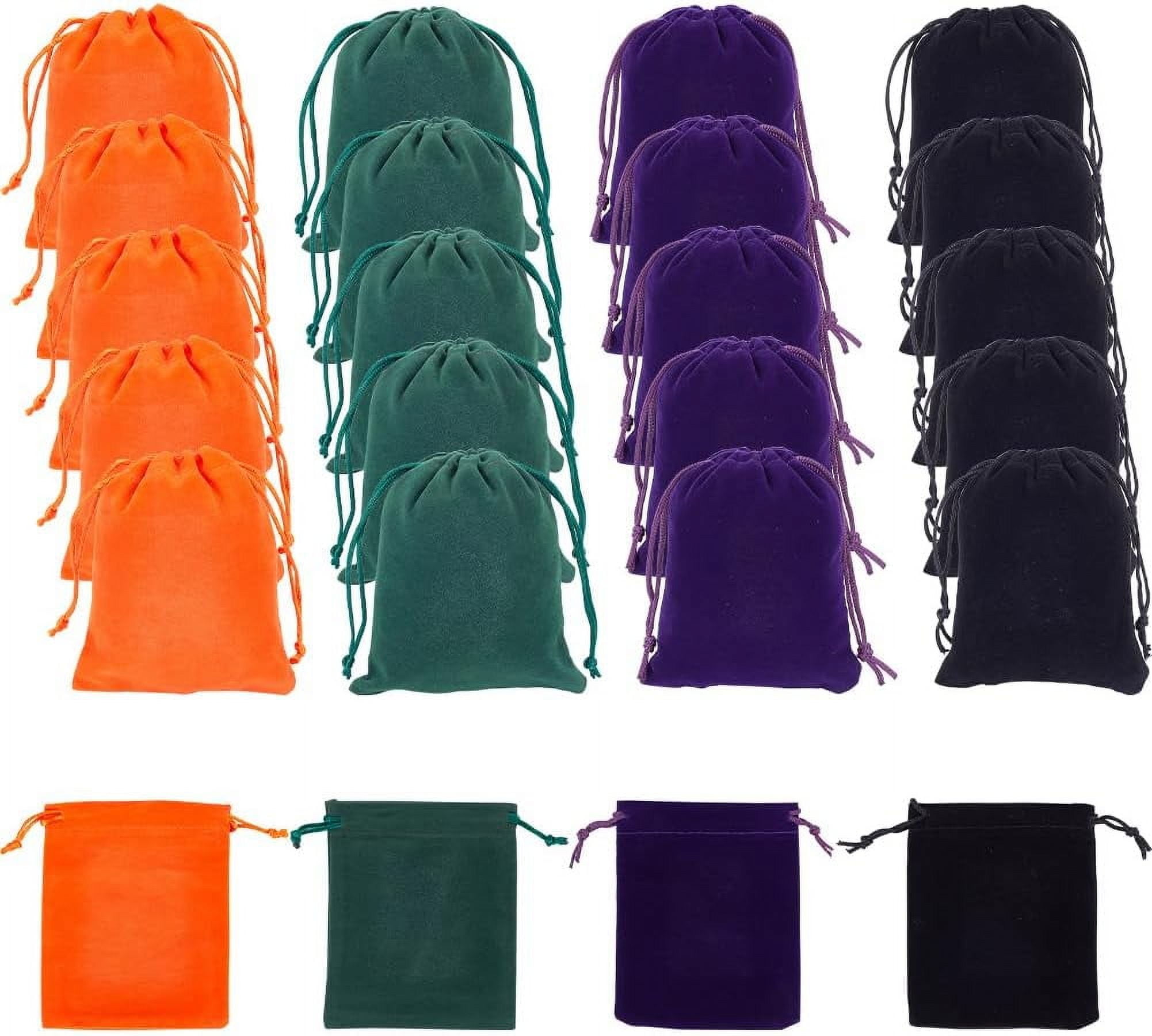 24pcs 4 Colors Velvet Gift Bags Velvet Drawstring Pouches Jewelry Gift ...