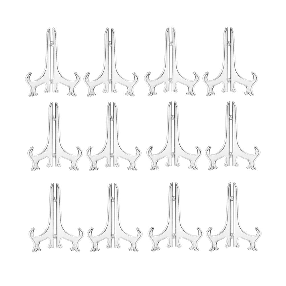24pcs 4 Inch Transparent Plastic Plate Bracket Desktop Dish Holder ...