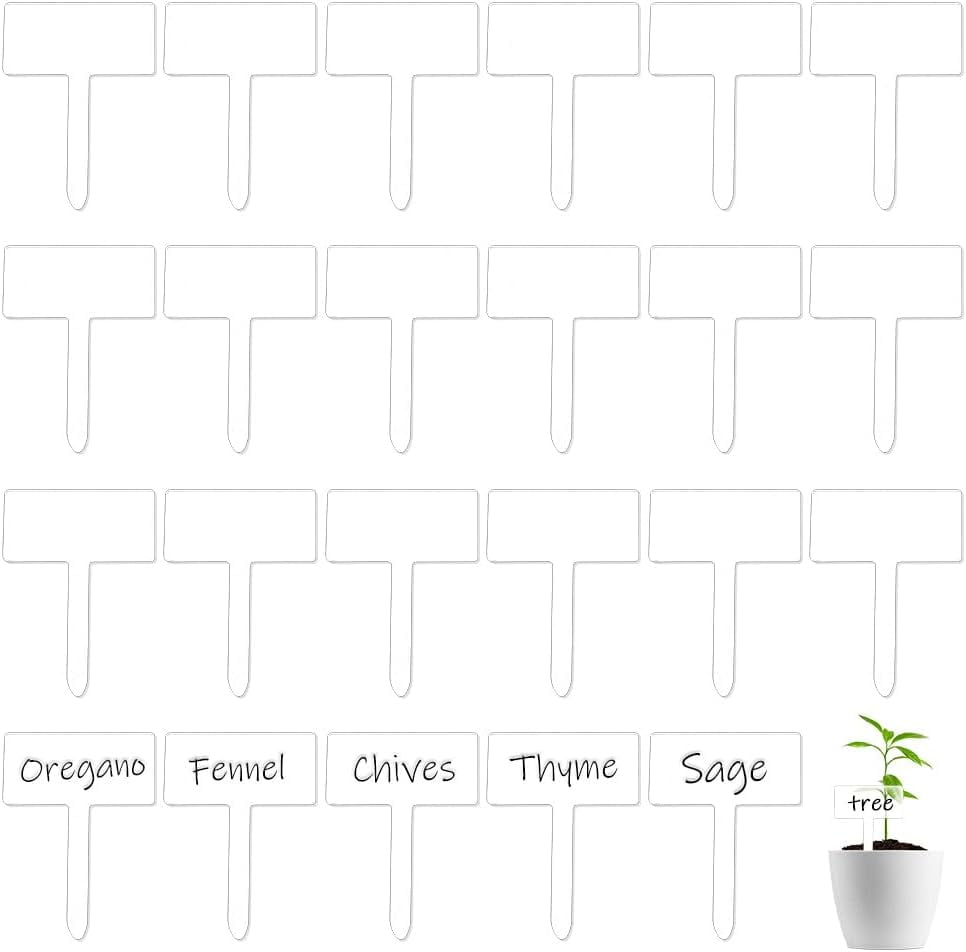 24pcs Acrylic Blank Plant Labels Decorative Garden Stakes Rectangle ...