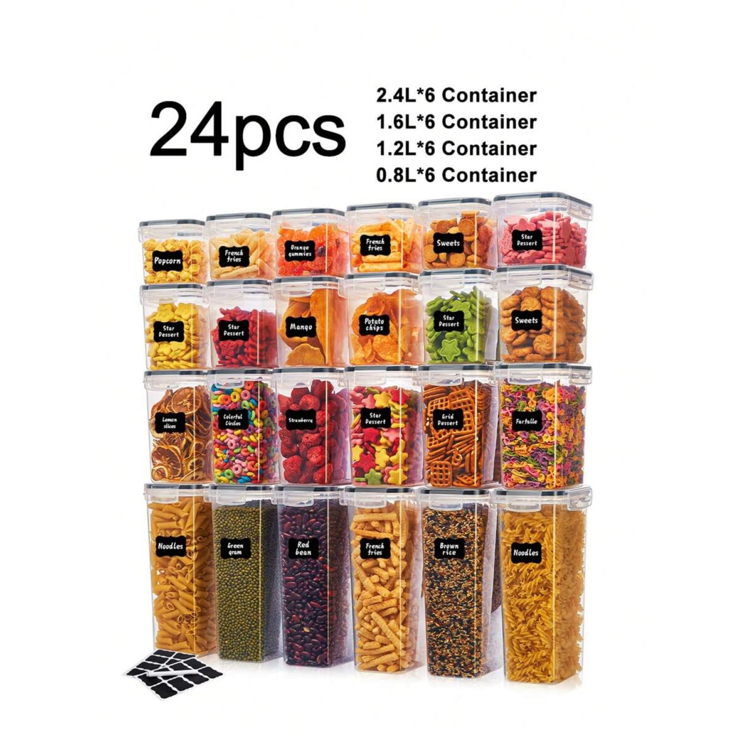 24pcs Airtight Food Storage Containers Set With Lids - Perfect For ...