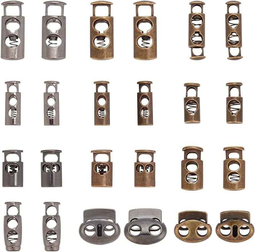 24pcs Alloy Toggle Stoppers Single/Double Hole Spring Loaded Stop ...