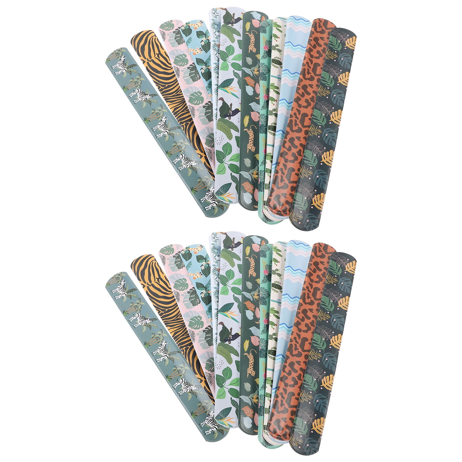 24pcs Animal Theme Slap Bracelet Set Animal Pattern Wristband Slap ...