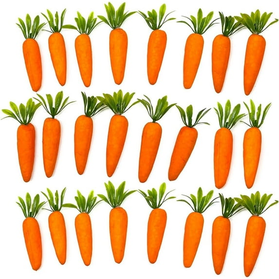 24pcs Artificial Carrots Mini Simulation Carrots Realistic Fake Carrot ...