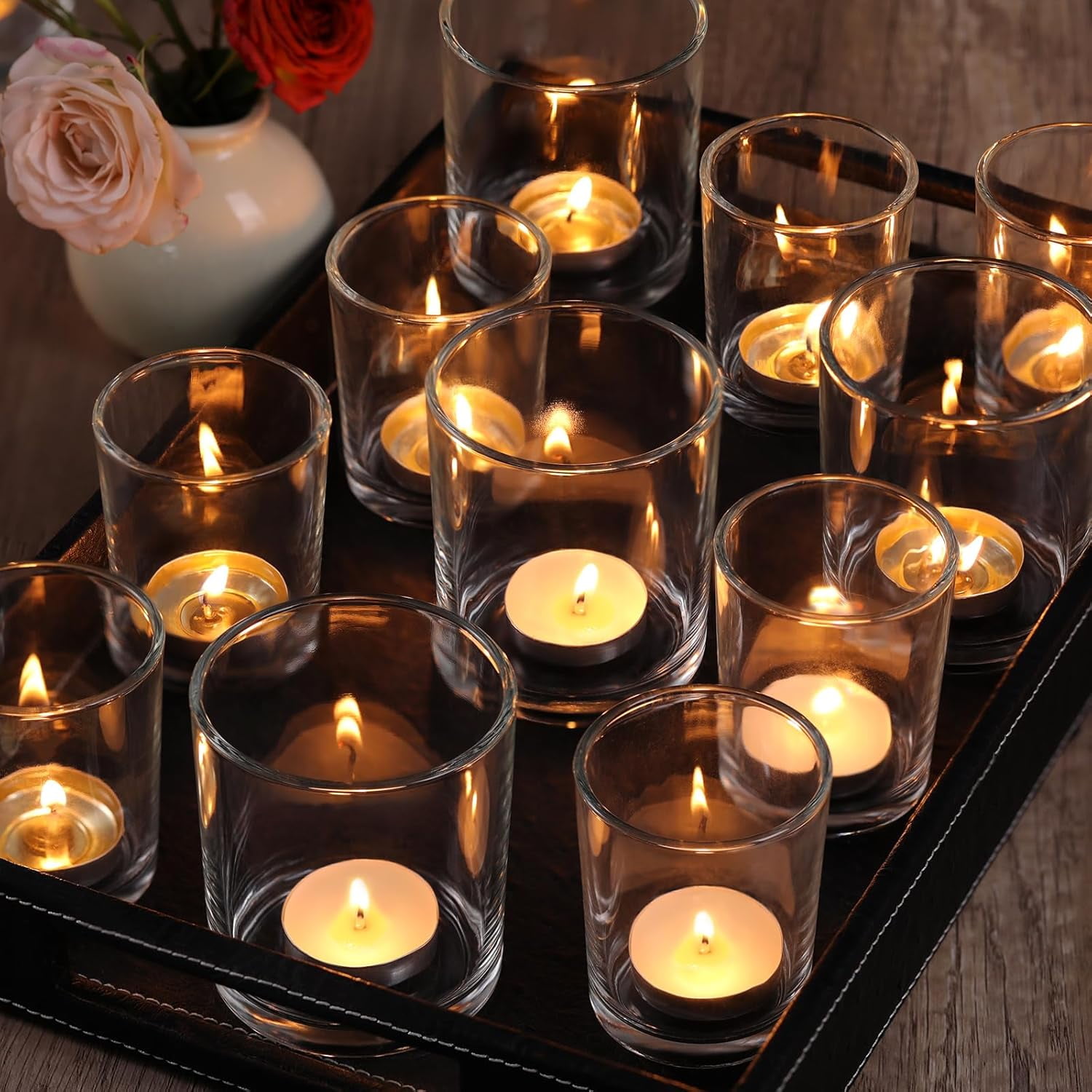 24pcs Assorted Clear Votive Candle Holders for Wedding Table ...