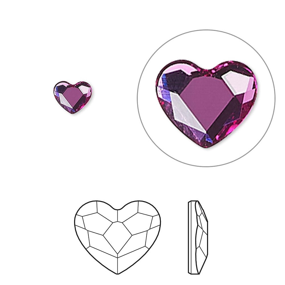 24pcs Austrian Rhinestone 2808 Passions Foil Back Faceted Heart 502 ...