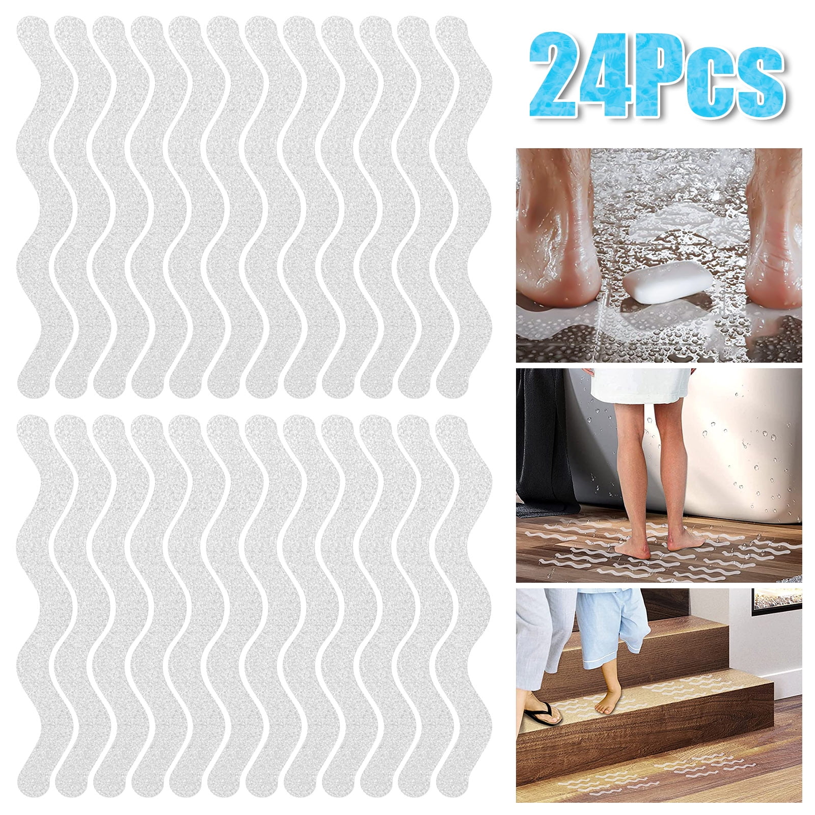 24pcs Bathtub Stickers Non-Slip, DISEN Shower Safety Adhesive Shower ...