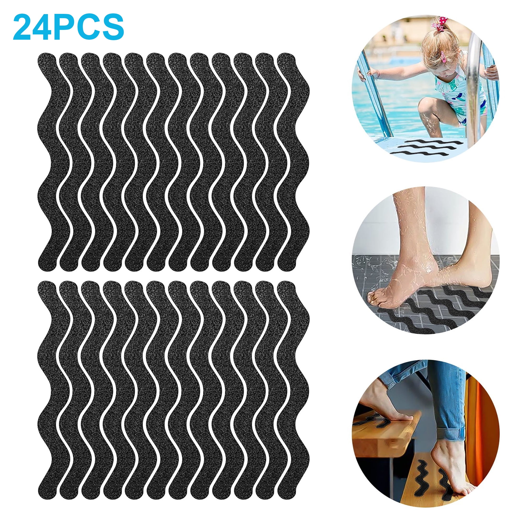 24pcs Bathtub Stickers Non-Slip, TSV Shower Safety Treads Adhesive ...