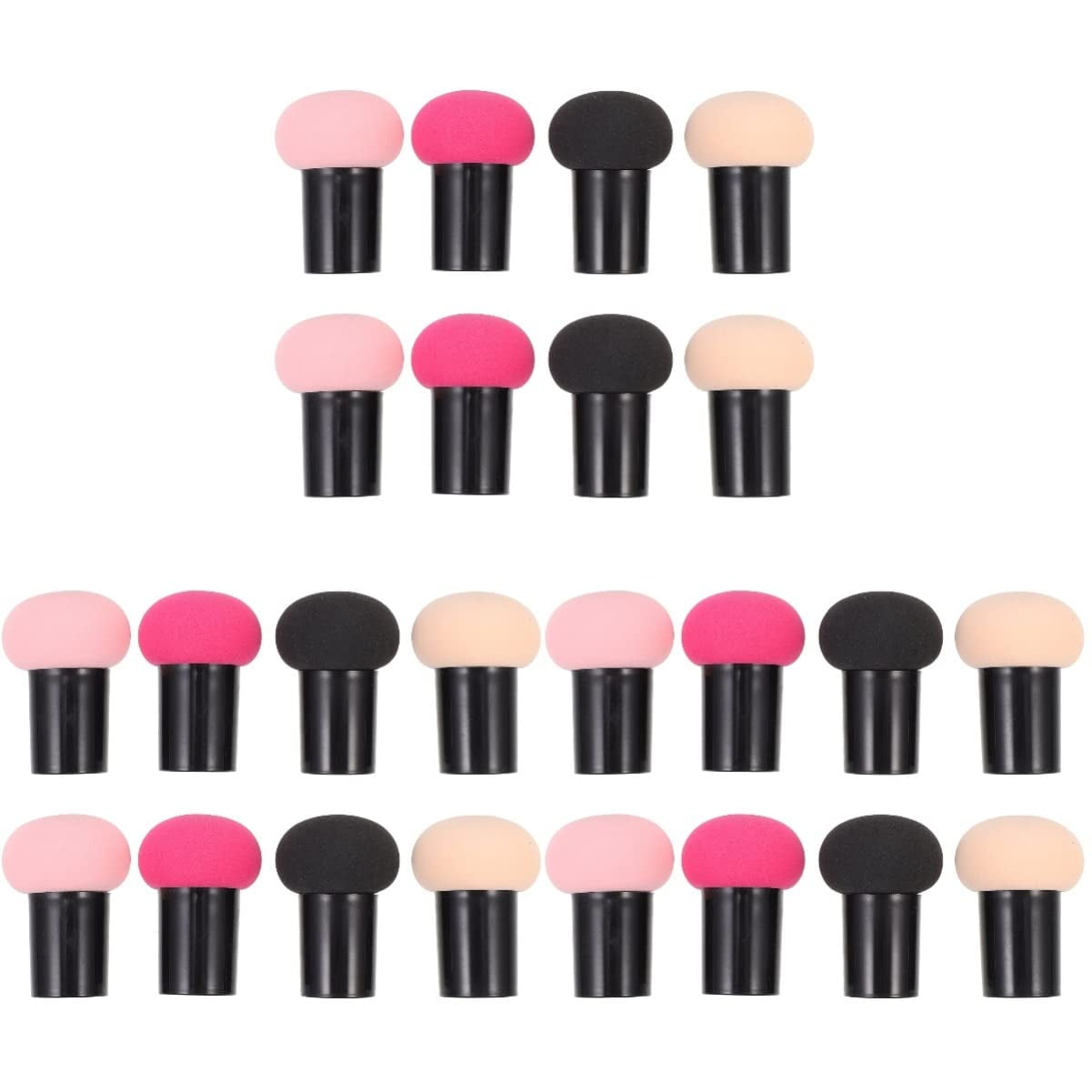 24pcs Brush with Sponges Shape Blender Loose Liquid Puffs Tools or Puff ...