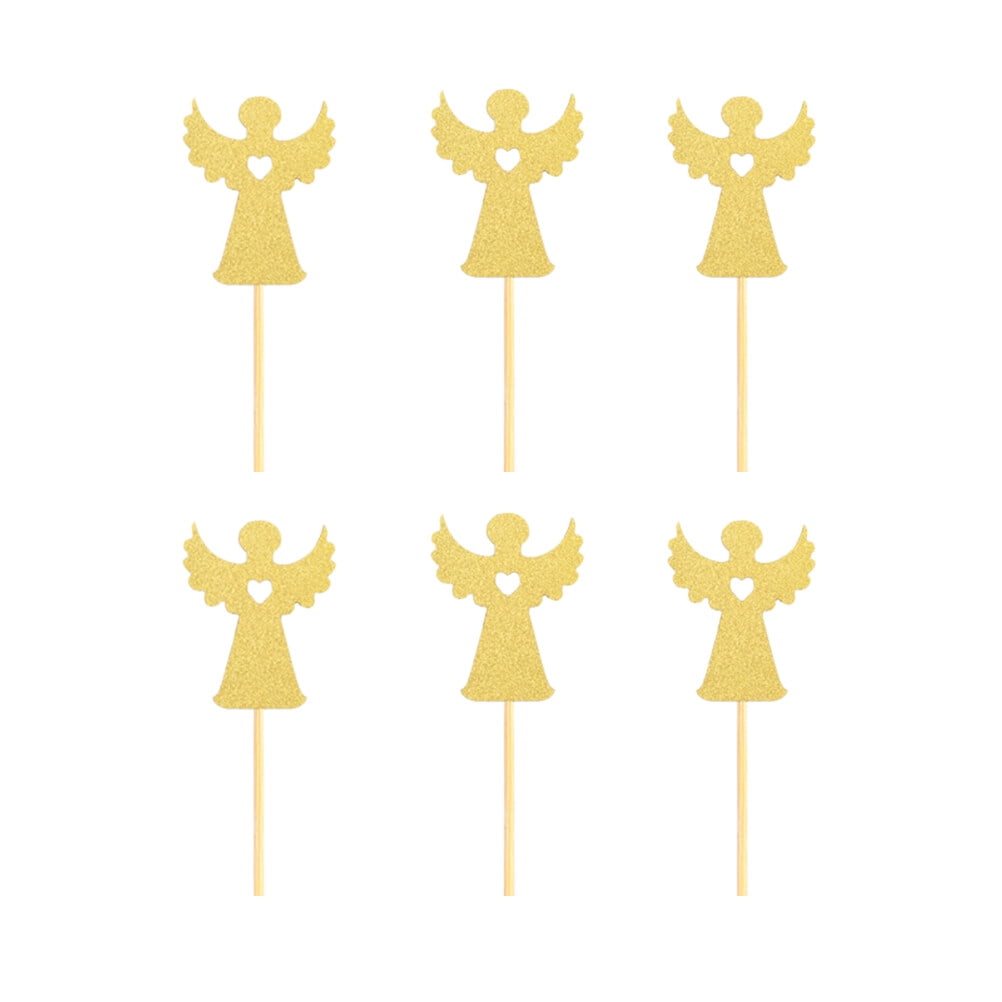 HOMEMAXS 24pcs Lovely Glitter Paper Cake Toppers for Cake Decoration ...